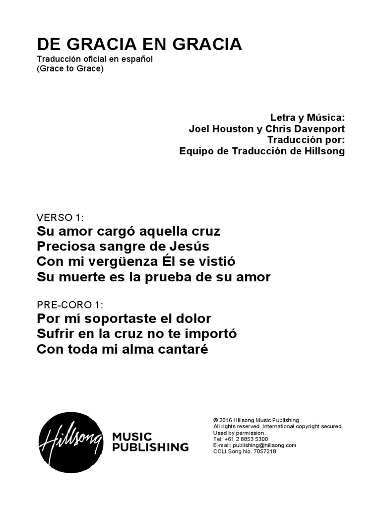 Grace To Grace - Spanish | PDF