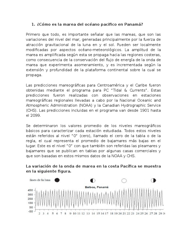 Cómo Es La Marea Del Océano Pacifico en Panamá | PDF | Marea | Luna