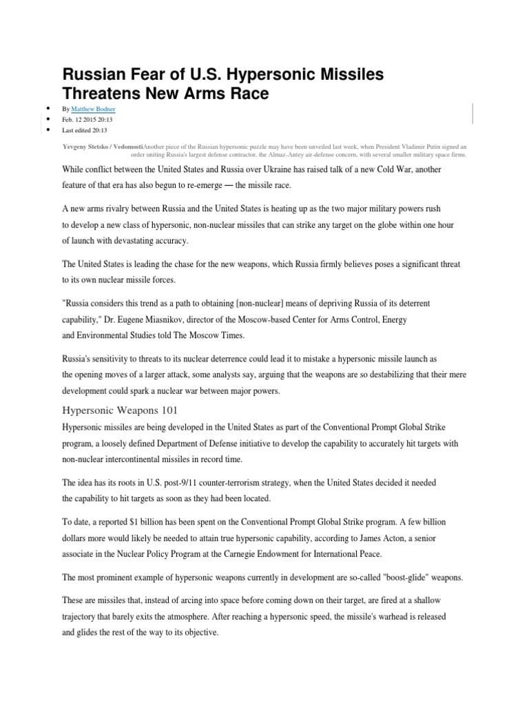 Russian Fear of U | PDF | Military Equipment | Military Technology