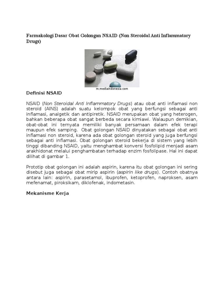 Panduan Lengkap Obat NSAID dan Mekanismenya | PDF | Sains & Matematika