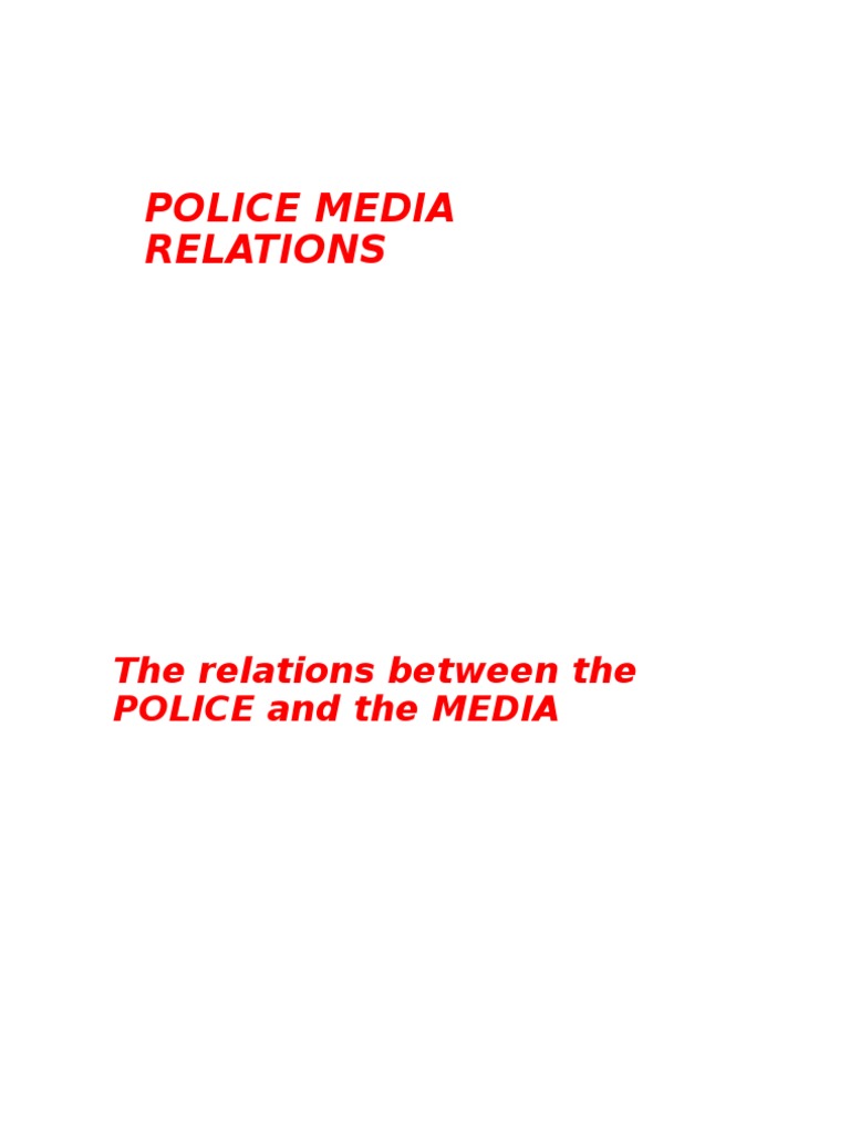 Enhancing Police-Media Relations | PDF | News | News Media
