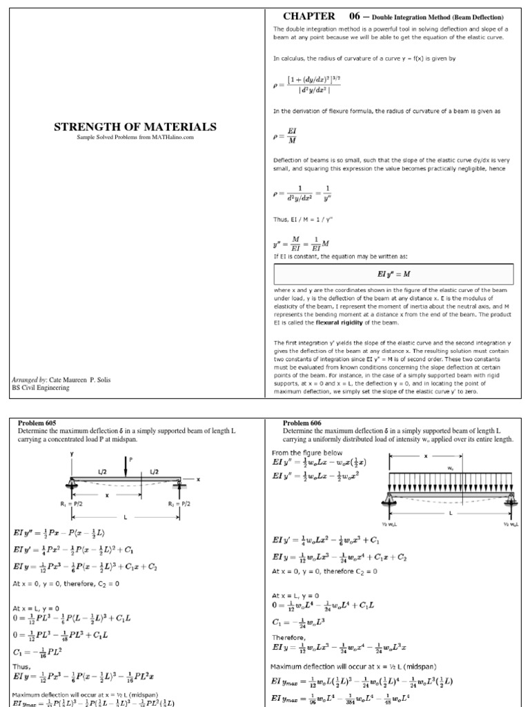 Beam Deflection Problems and Solutions | PDF | Beam (Structure ...