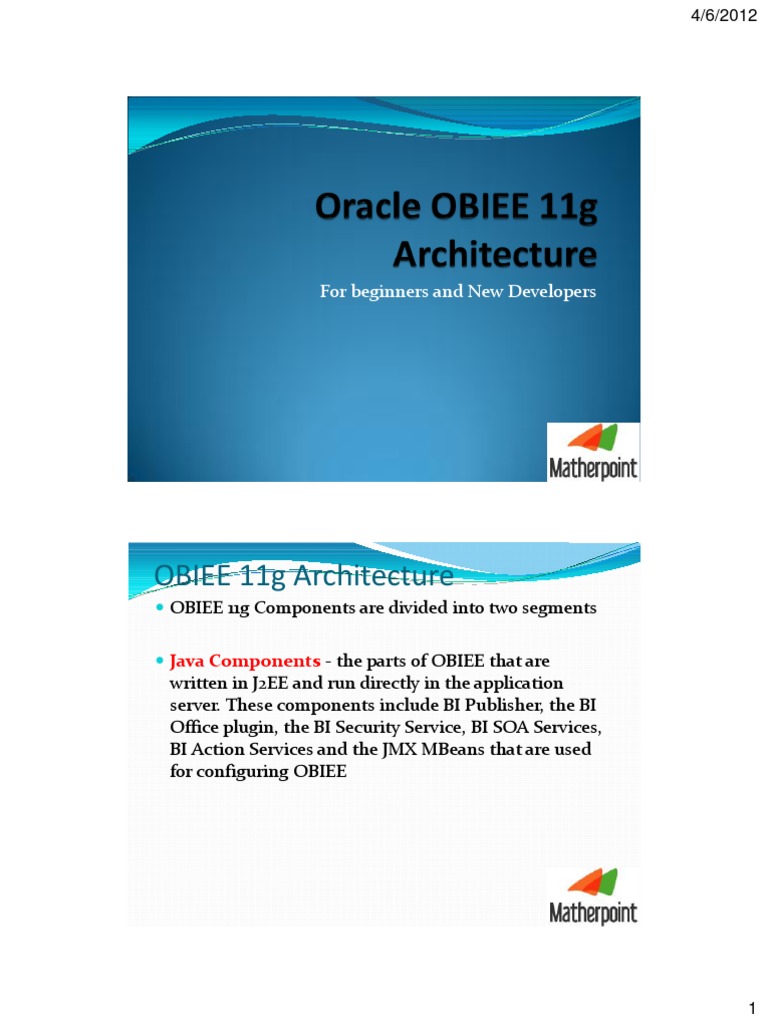 OBIEE 11g Architecture | PDF | Load Balancing (Computing) | Computer Cluster