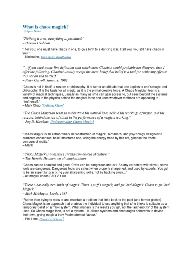 What Is Chaos Magick