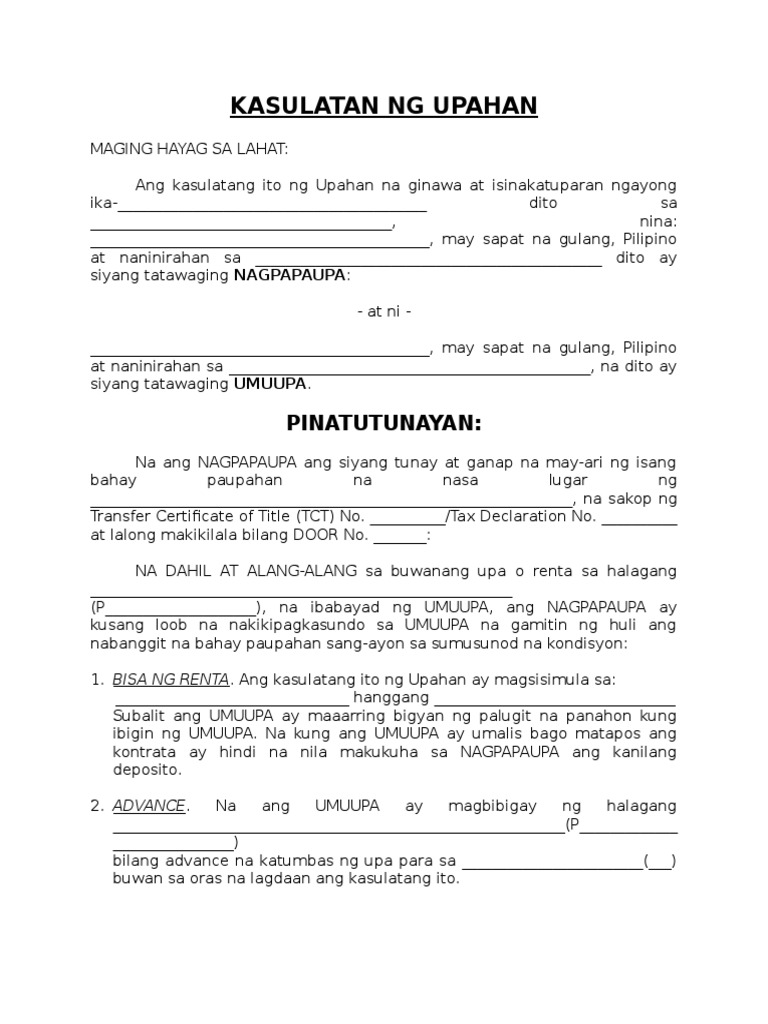 Kasulatan NG Upahan | PDF