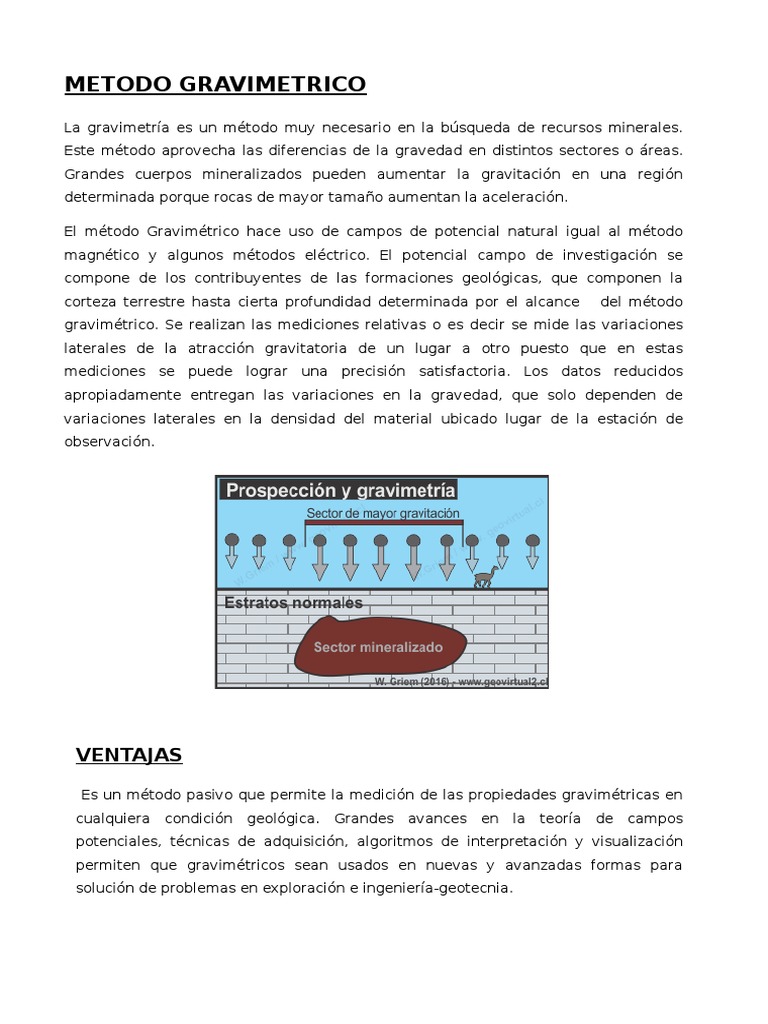 Metodo Gravimetrico | Descargar gratis PDF | Gravedad | Corriente eléctrica