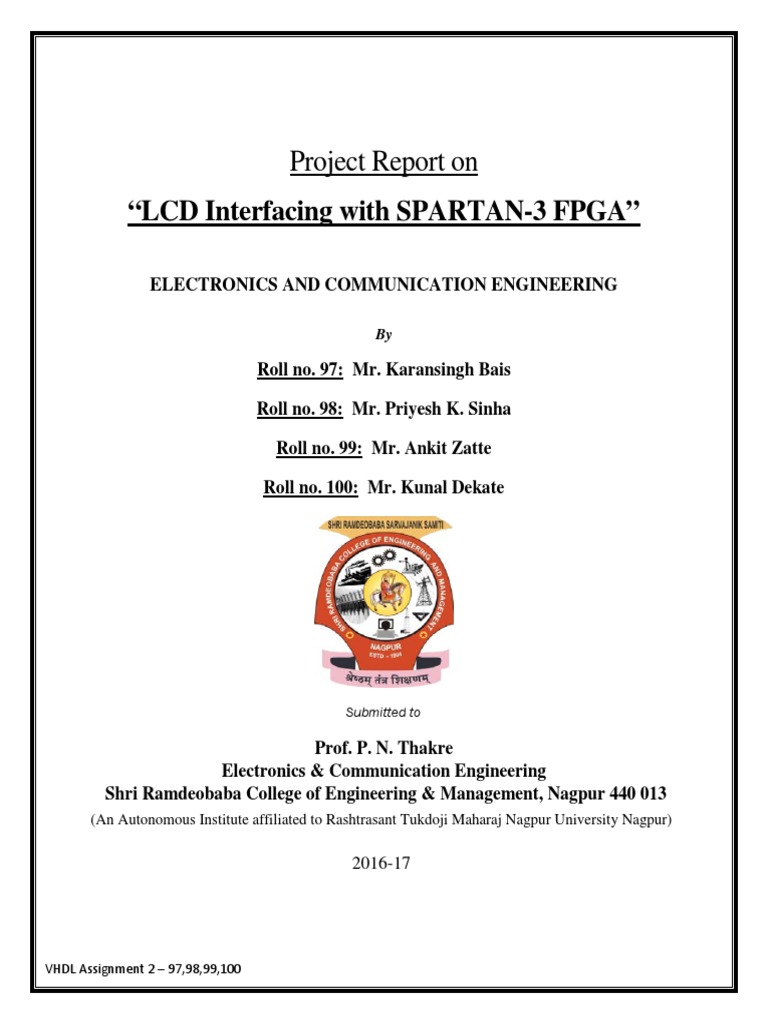 LCD Interfacing With SPARTAN-3 FPGA | PDF | Field Programmable Gate Array | Liquid Crystal Display
