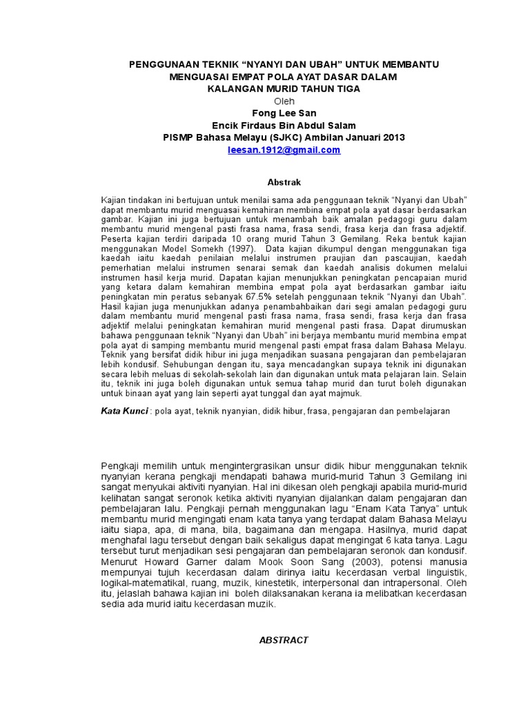 Teknik Nyanyi untuk Pola Ayat Dasar | PDF