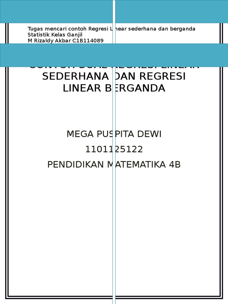 Contoh Soal Regresi Linear | PDF
