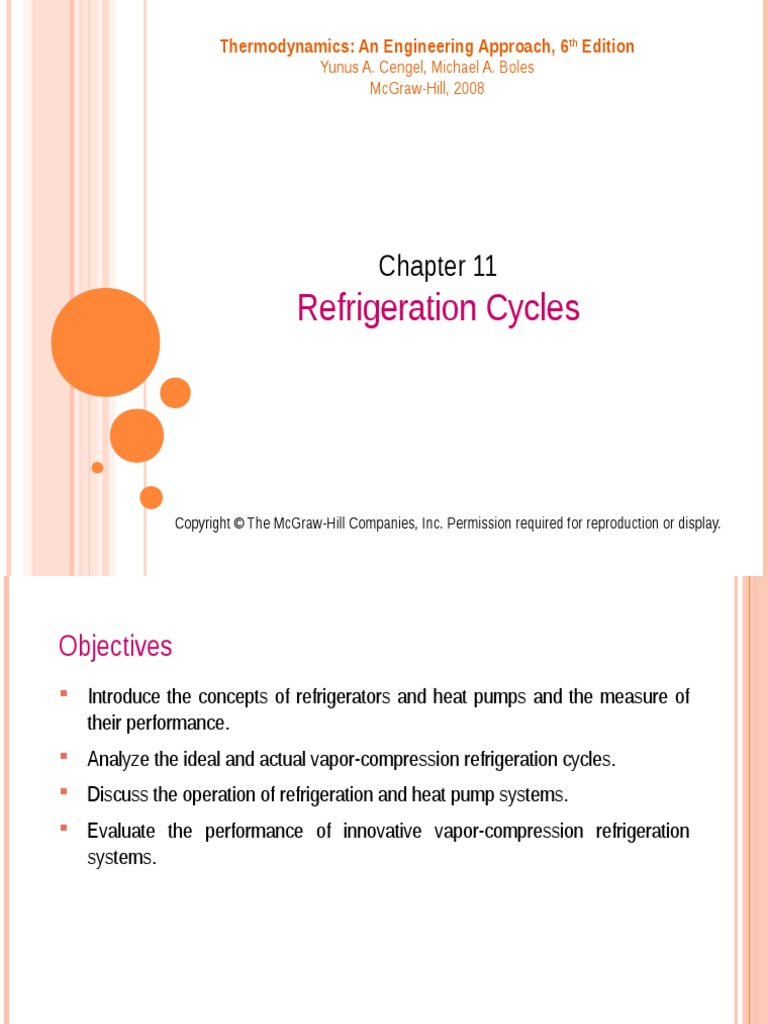 Chapter 11 Refrigeration | PDF | Gas Compressor | Refrigeration