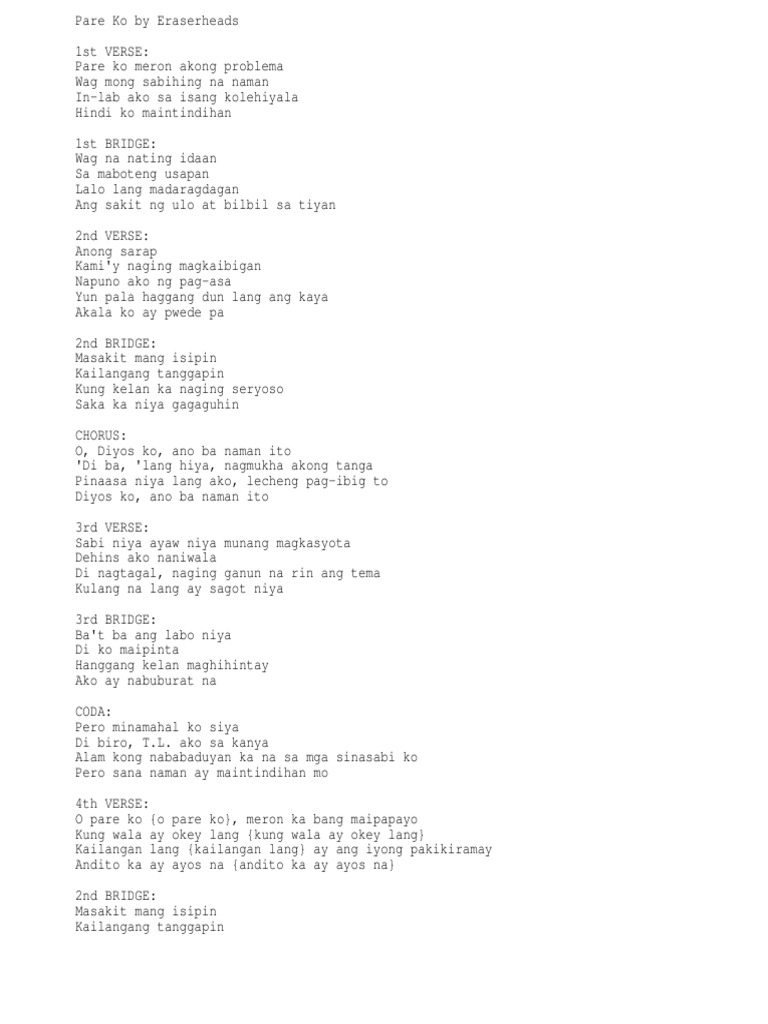 Pare Ko Lyrics | PDF