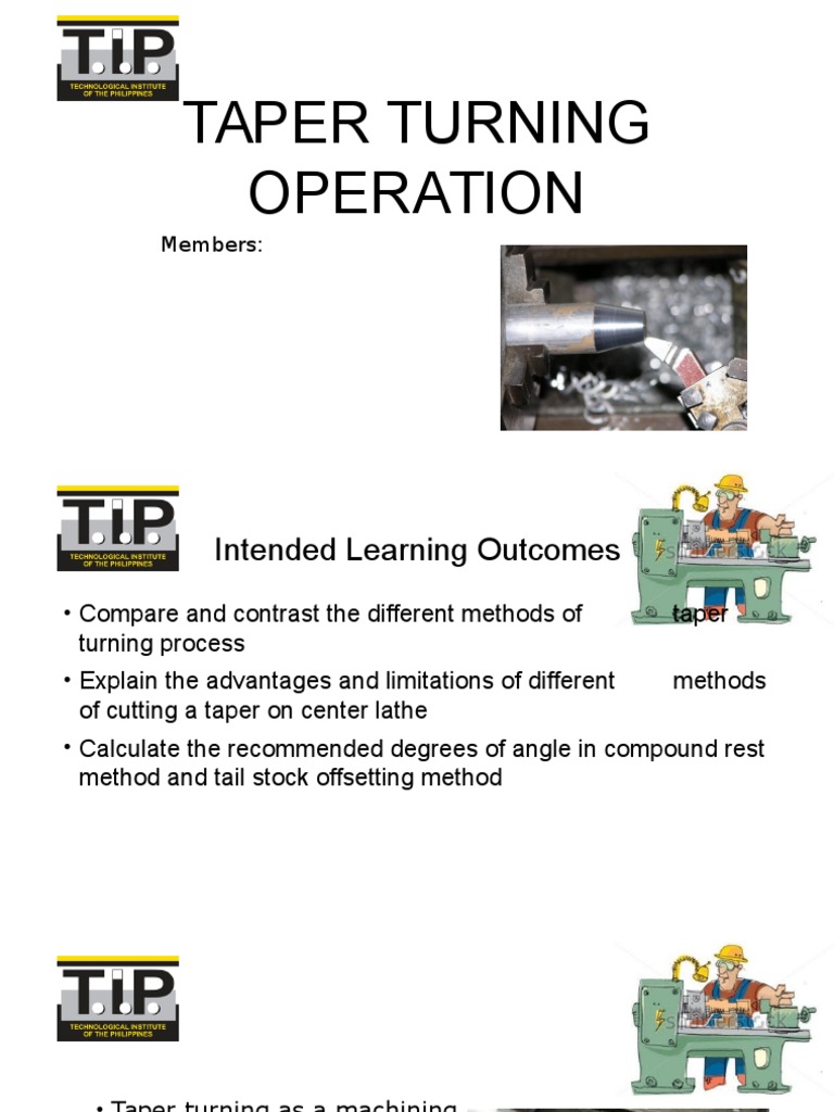 Taper Turning Operation | PDF | Machines | Equipment