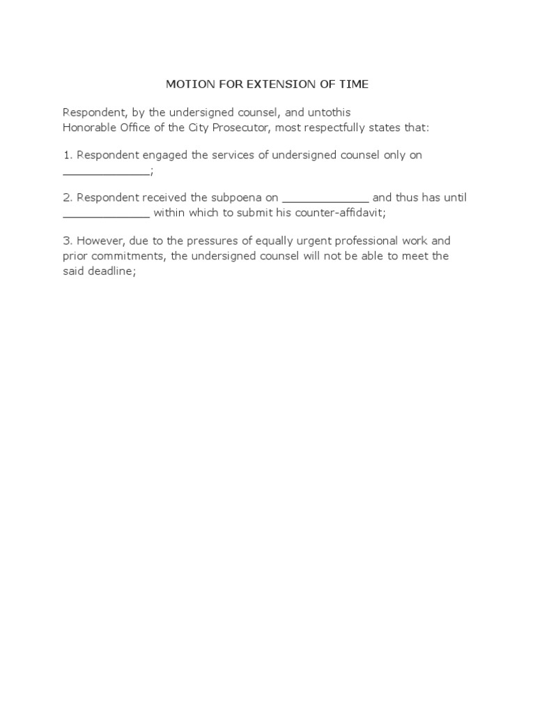 Motion To Extend | PDF | Law