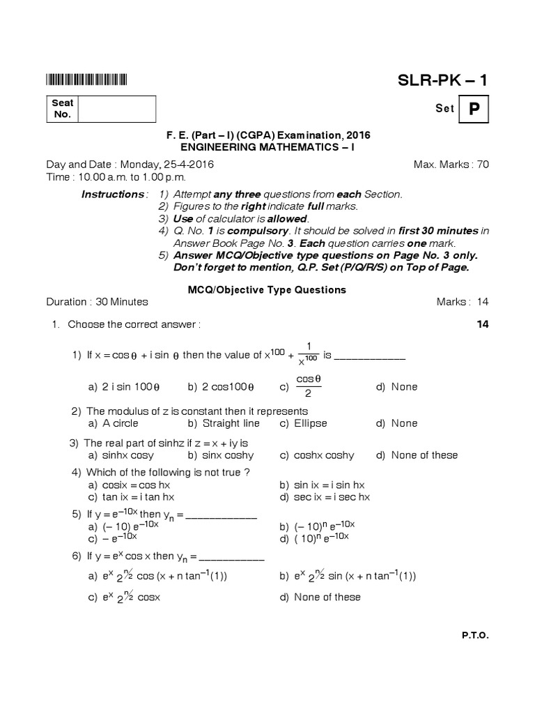 Page 1 | PDF | Trigonometric Functions | Eigenvalues And Eigenvectors