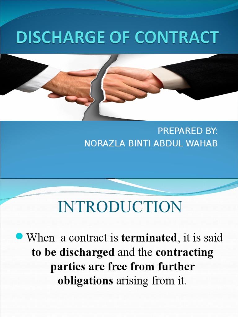 Discharge of Contract Overview | PDF | Law Of Obligations | Private Law