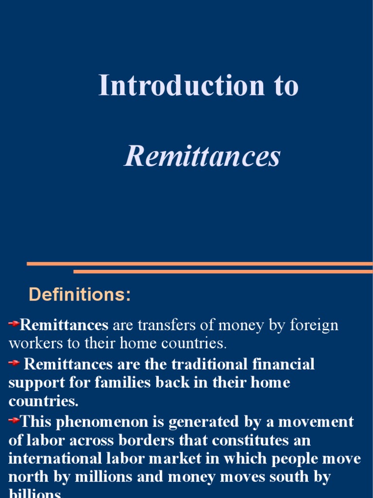 Remittance Accounts Presentation | PDF | Remittance | Economies
