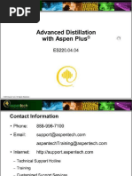 Aspen Workshop Radfrac | PDF | Distillation | Unit Operations