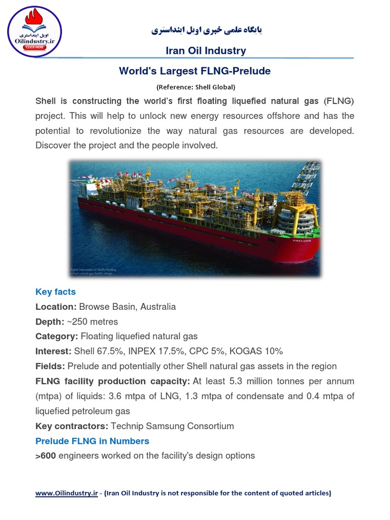 337TO 003 World's Largest FLNG Prelude | PDF | Liquefied Natural Gas ...