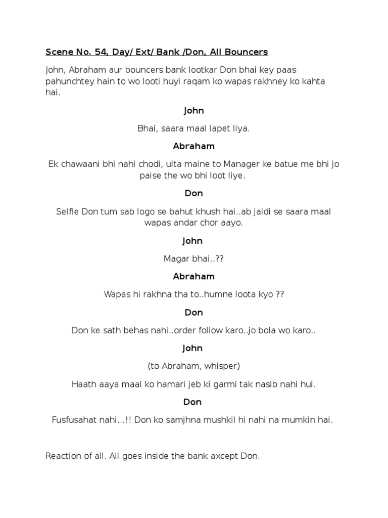 Audition Script of Bouncer | PDF