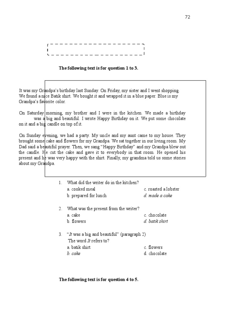 A Descriptive Summary of a Grandfather's Birthday Celebration | PDF