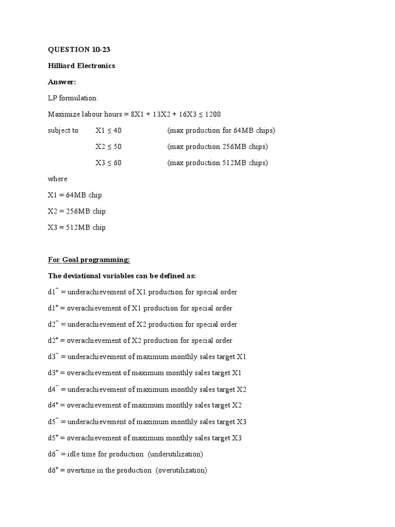 Managerial Decision Analysis On Goal Programming | PDF | Mathematical Optimization | Applied ...