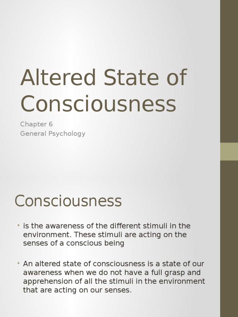Psy 1 Chap 6 Altered State of Consciousness | PDF | Sleep | Circadian ...