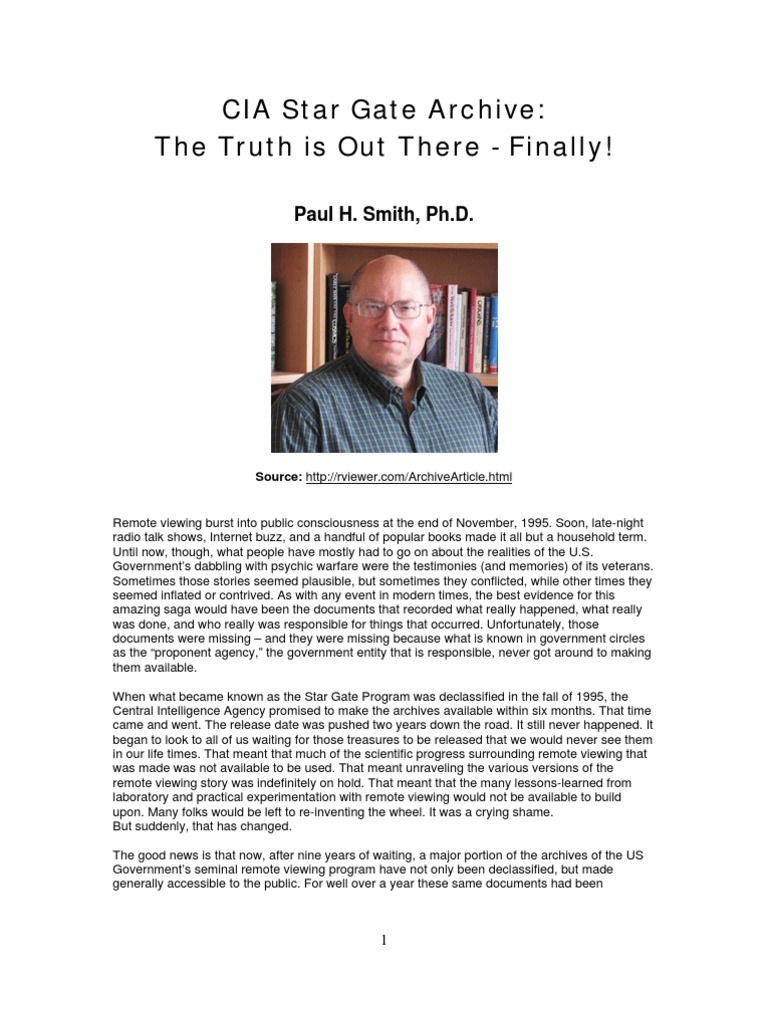 CIA Star Gate Archive: The Truth Is Out There - Finally! by Paul H ...