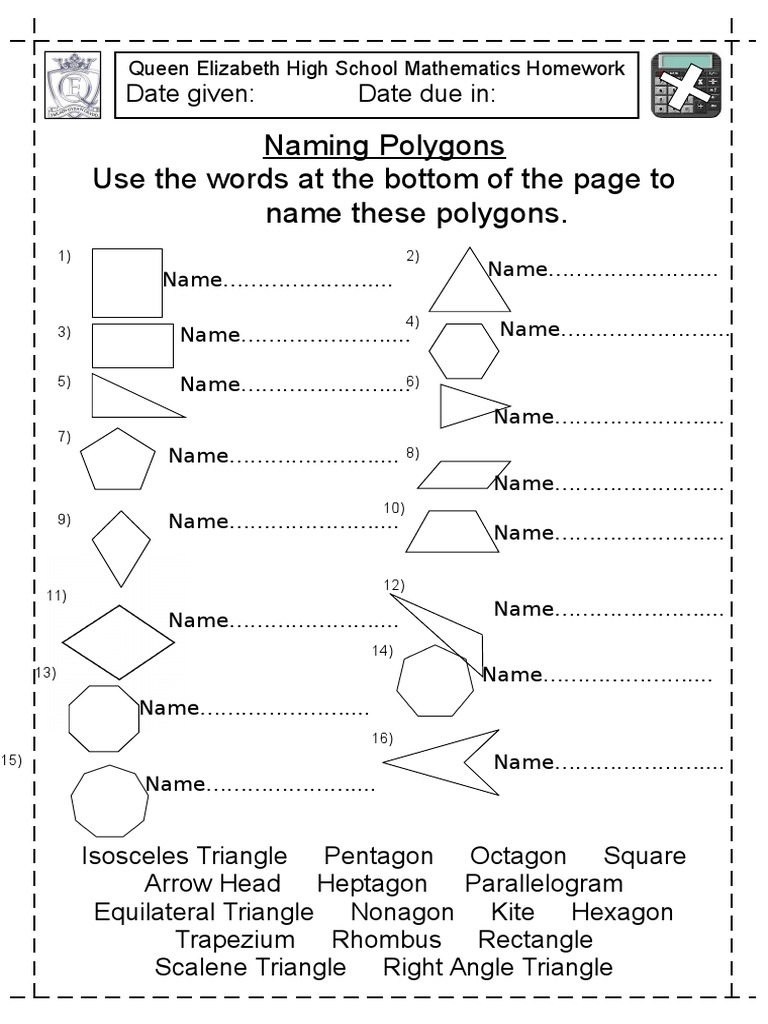 Naming Polygons | PDF | Language Arts & Discipline | Teaching Methods ...