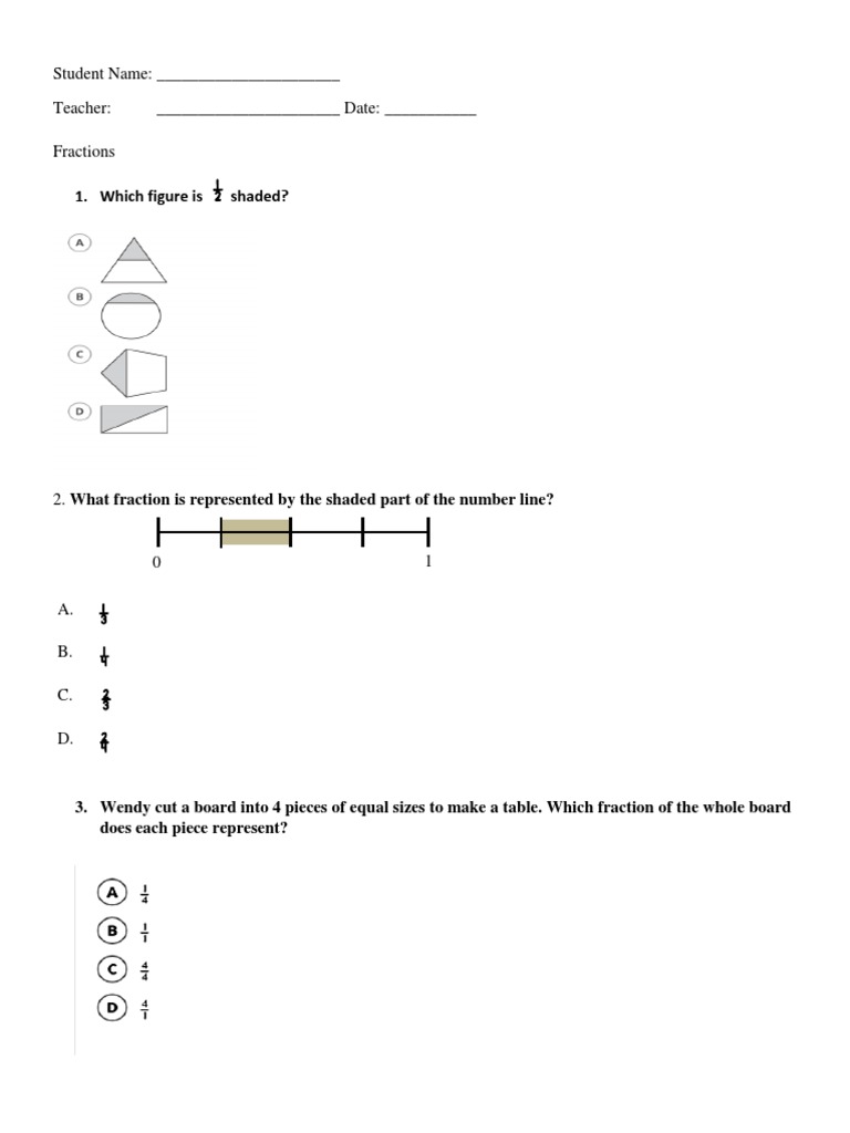 Multiple Choice | PDF | Fraction (Mathematics) | Teaching Mathematics