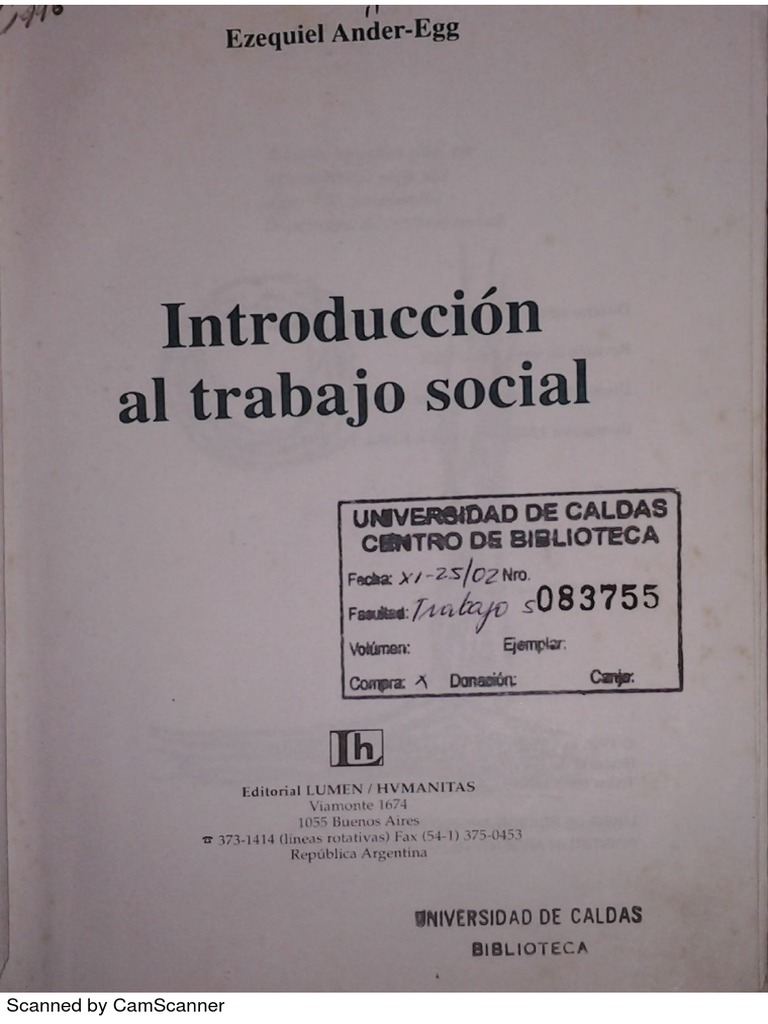 Introduccion Al Trabajo Social - Ander Egg | PDF