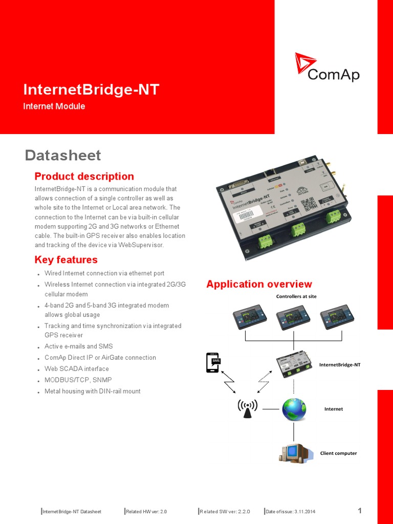 InternetBridge NT Datasheet | Modem | General Packet Radio Service