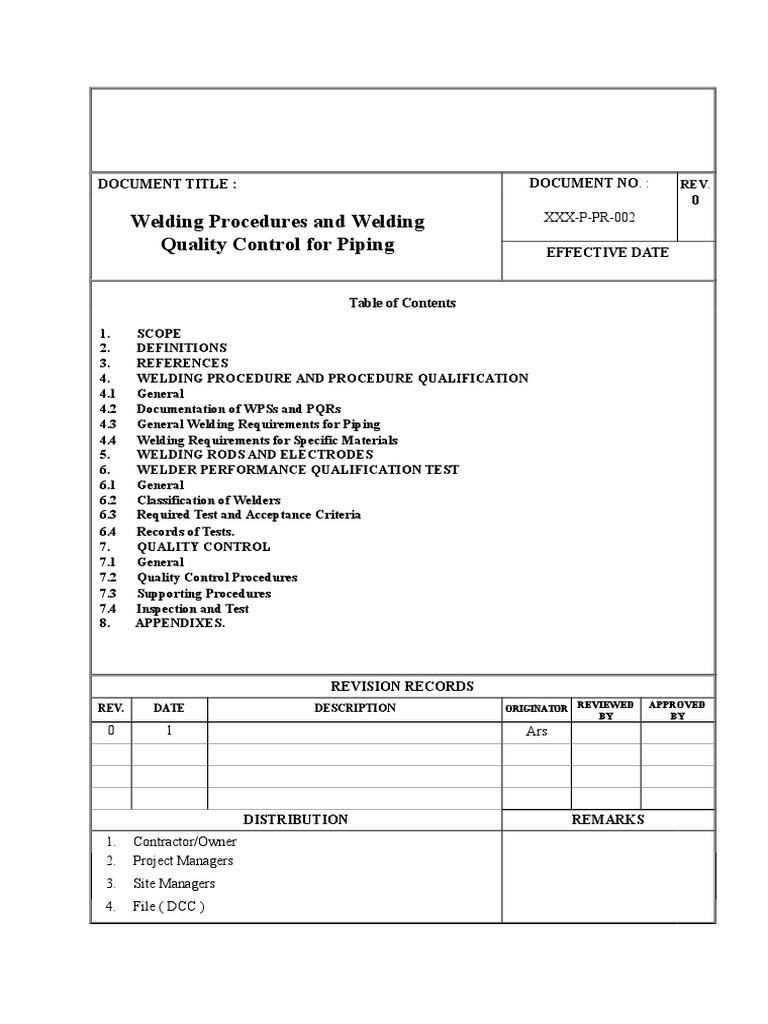 Piping Welding Quality Guide | PDF | Welding | Construction