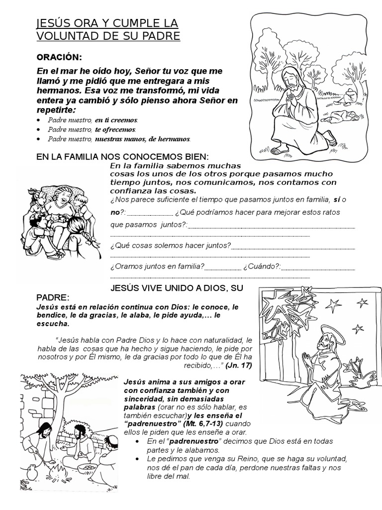 Jesús Ora y Cumple La Voluntad de Su Padre | PDF | orador del Señor | Oración