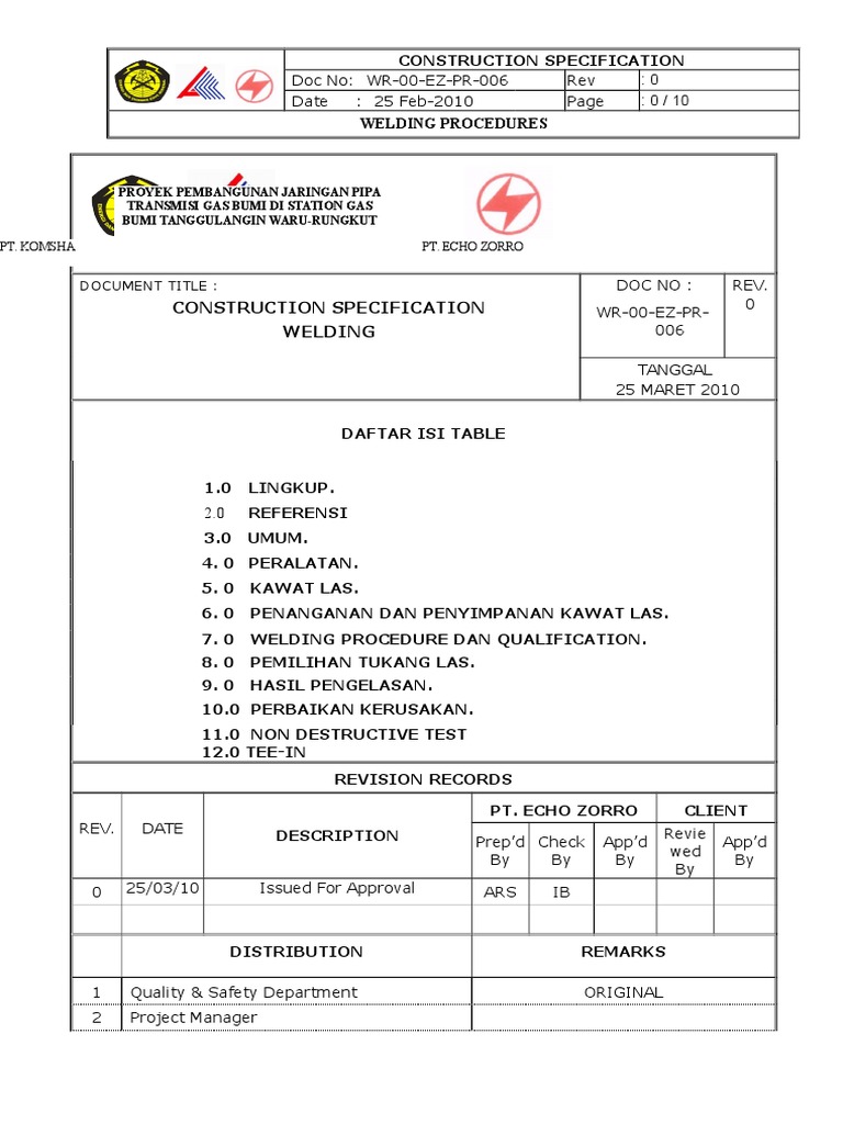 Welding Specification | PDF