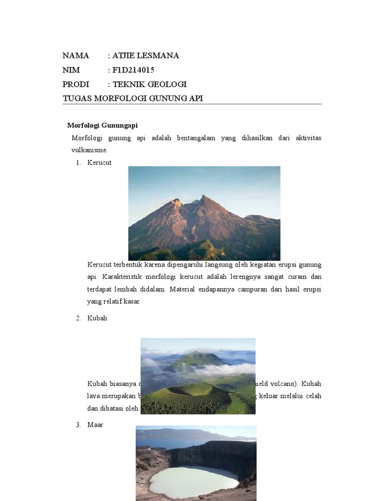 Morfologi dan Struktur Gunung Api | PDF