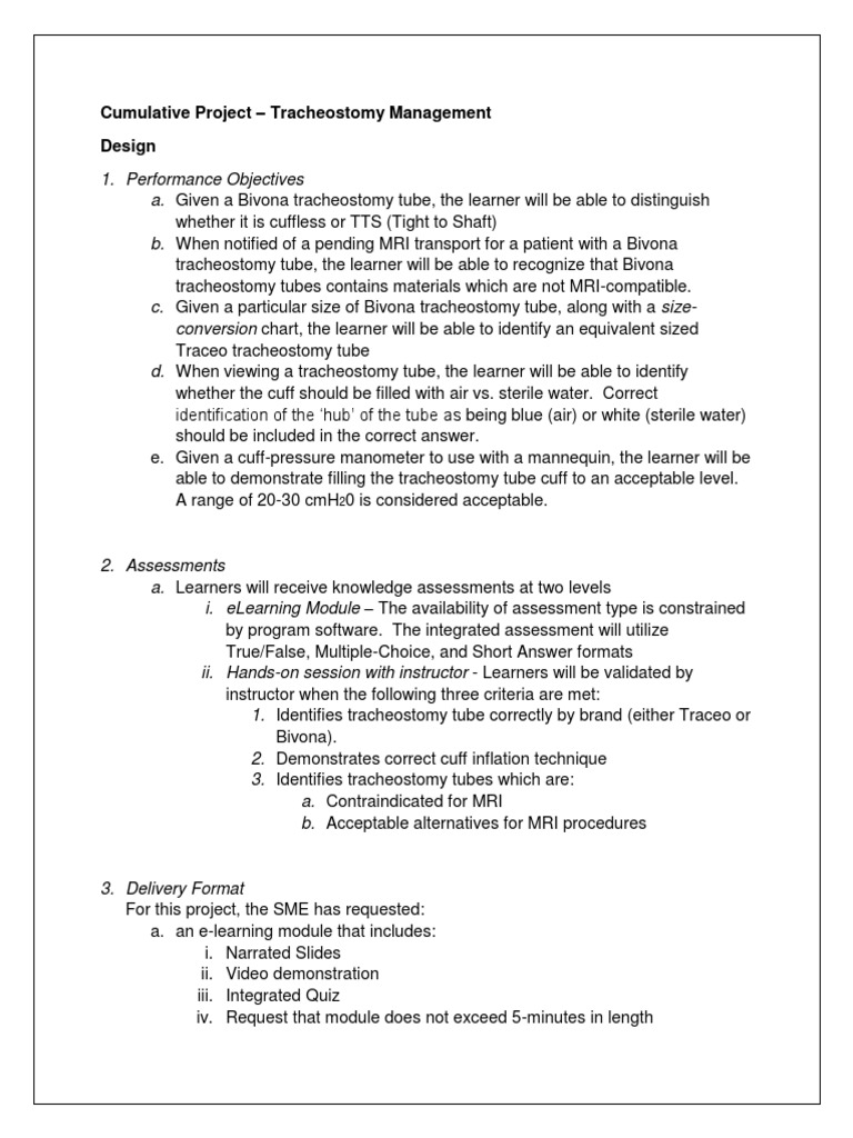 Tracheostomy Management Training Module | PDF | Educational Technology ...