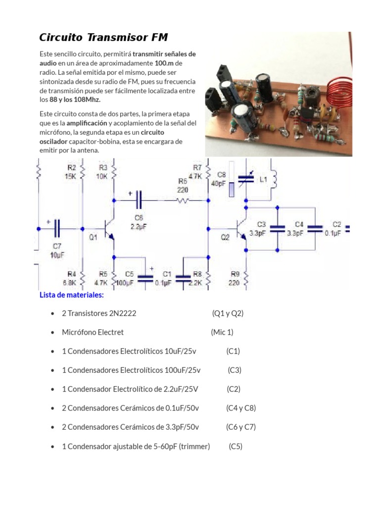 Circuito Transmisor FM | PDF