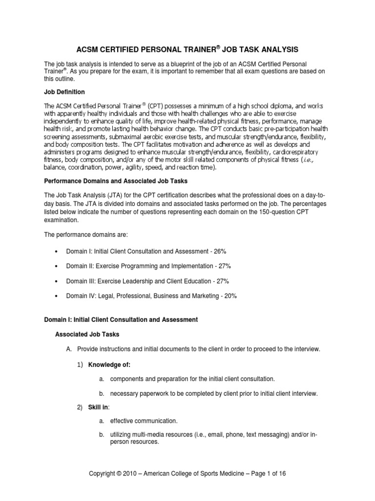 ACSM Study Guide Breakdown PDF | PDF | Strength Training | Personal Trainer
