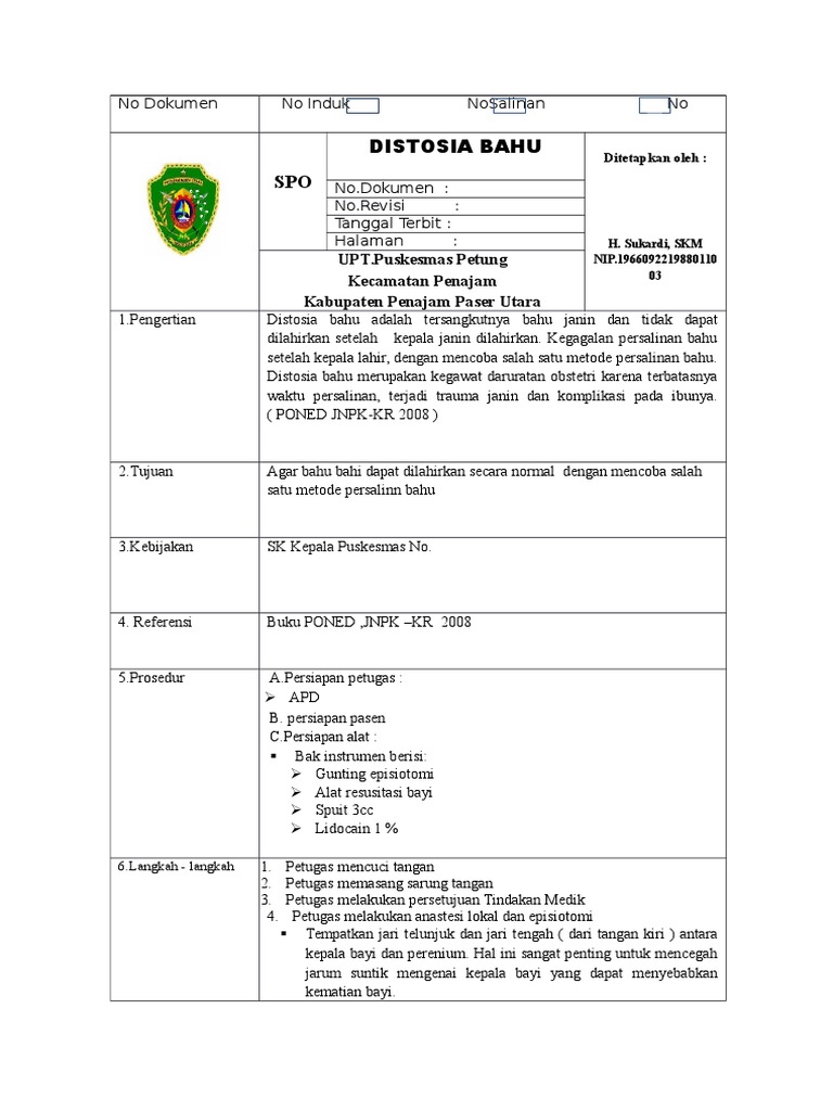 Prosedur Mengatasi Distosia Bahu | PDF