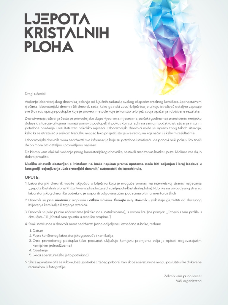 Dnevnik Rada Upute | PDF