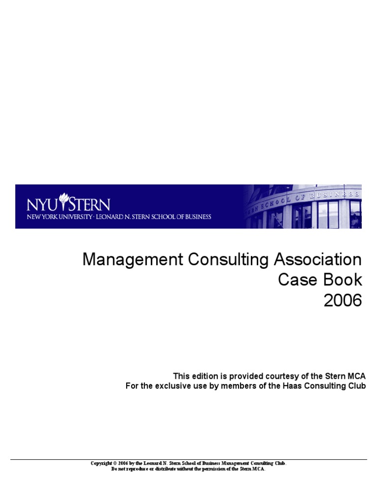 NYU Stern Haas Consulting Club Casebook (2006) | PDF | Retail | Insurance