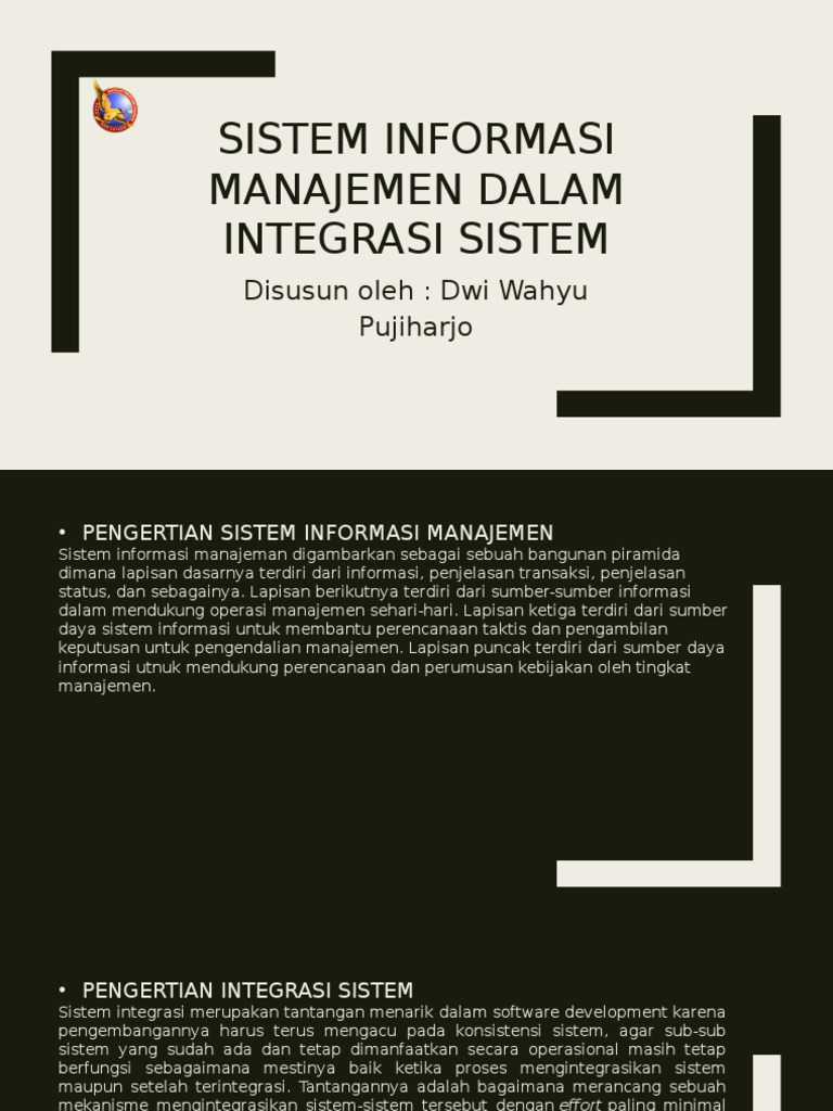 Integrasi Sistem Informasi Manajemen | PDF | Bisnis | Komputer