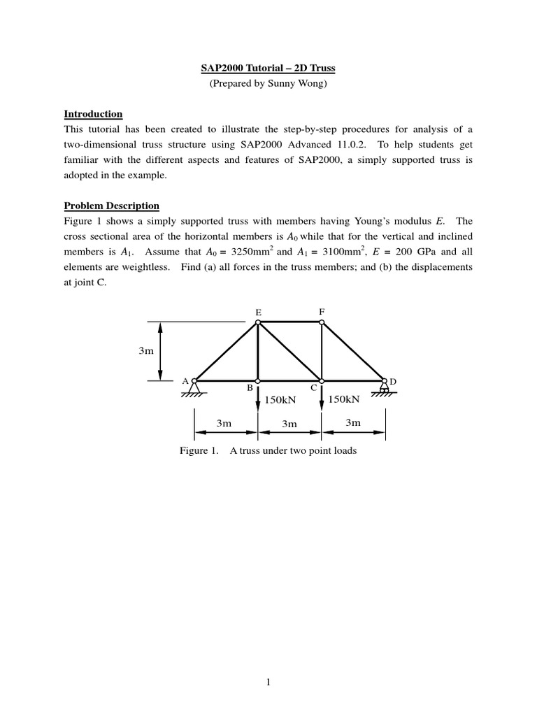 Tutorial On SAP2000 | PDF | Truss | Button (Computing)