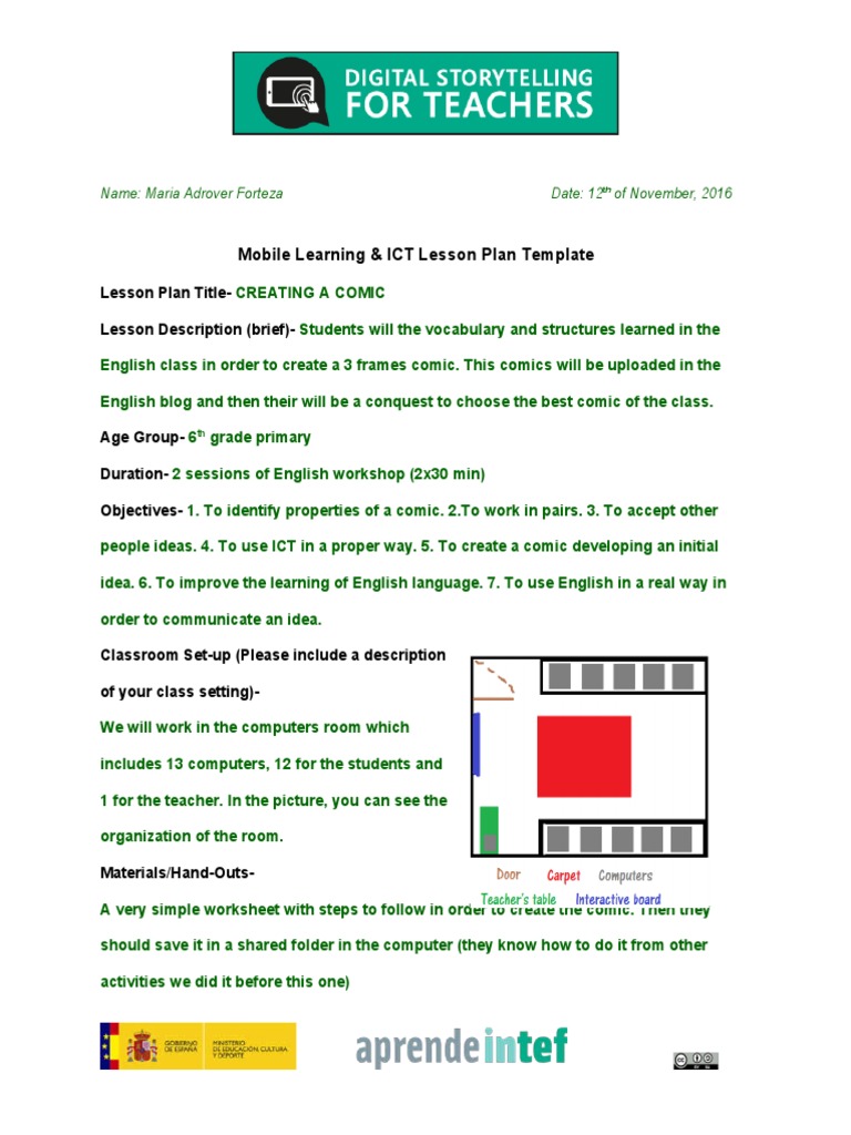 Mobile Learning & ICT Lesson Plan Template | PDF | Lesson Plan ...