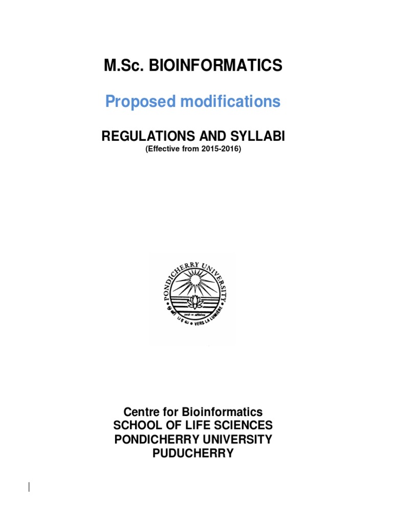 M.SC - Bioinformatics | PDF | Bioinformatics | Sequence Alignment