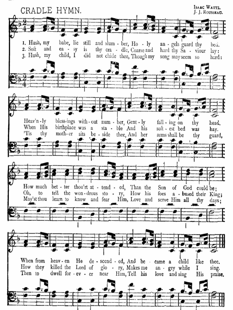 Cradle Hymn (Isaac Watts) - 1p PDF | PDF