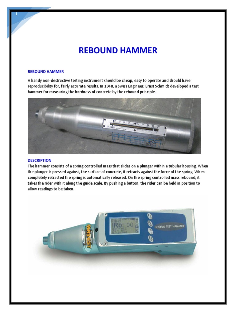 REBOUND HAMMER pdf.pdf | Hammer | Concrete