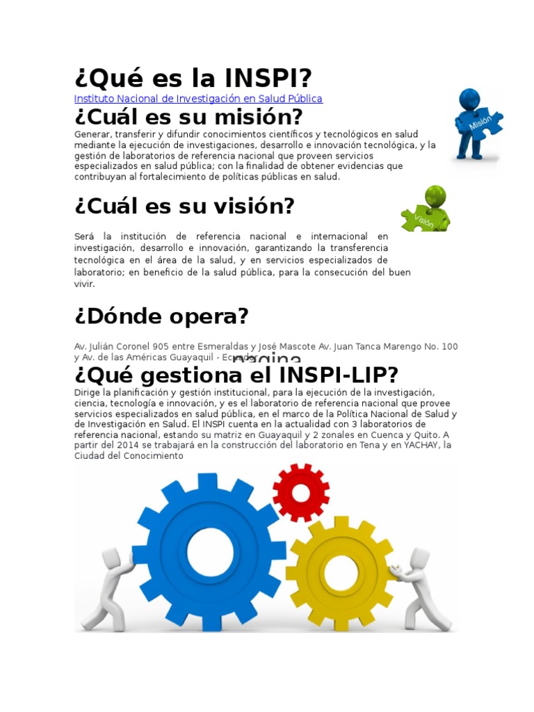 ¿Qué es el INSPI y su misión? | PDF | Relaciones personales, crianza y ...