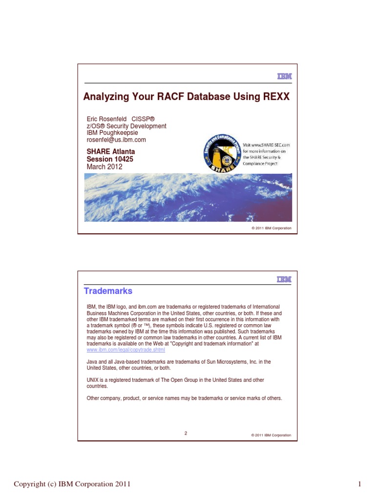 Racf Rexx | PDF | Trademark | Text File