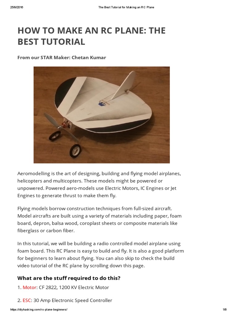 The Best Tutorial For Making An RC Plane | PDF | Lift (Force) | Airplane